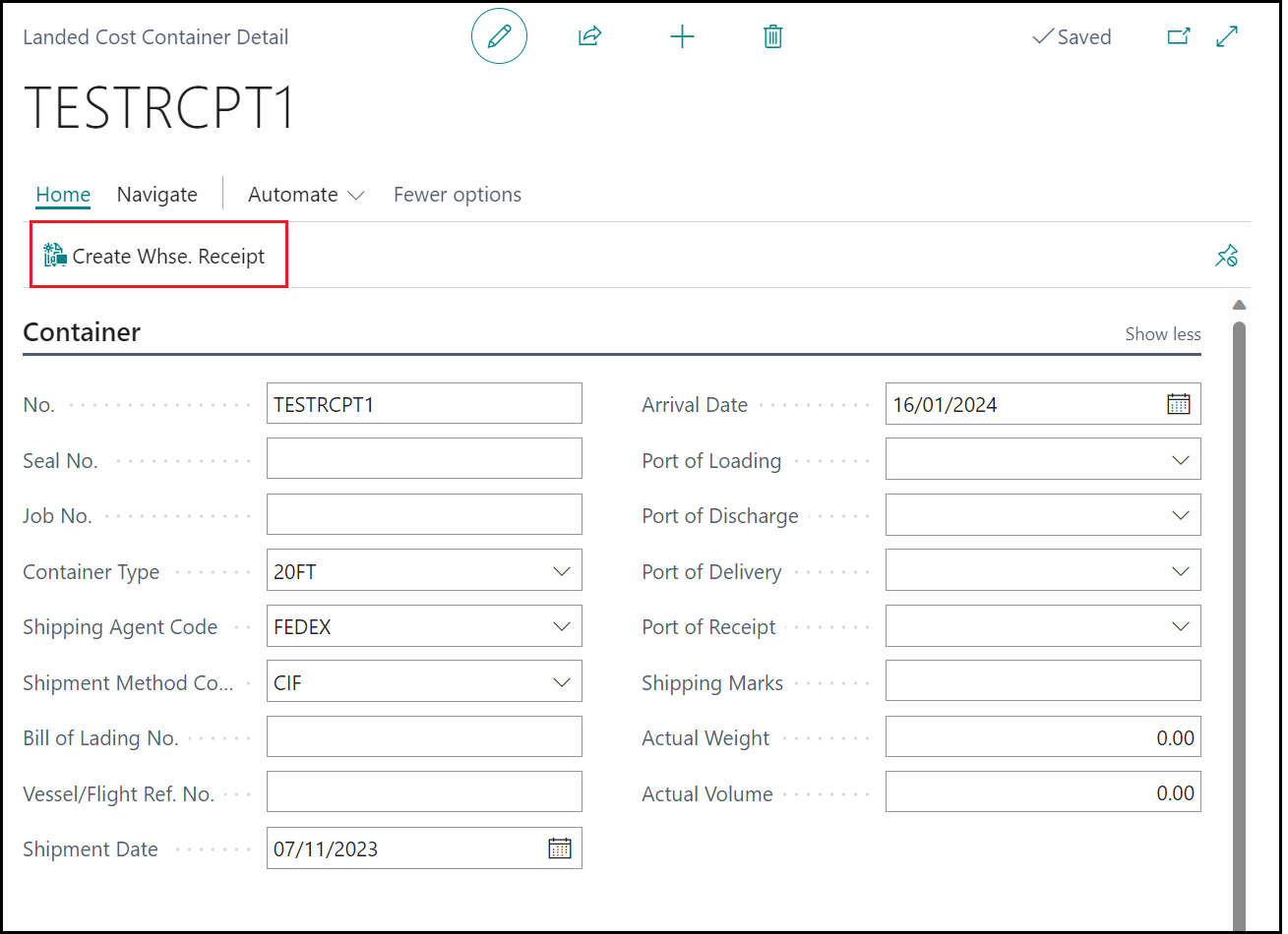 Clever Dynamics - Container Warehouse Receipt